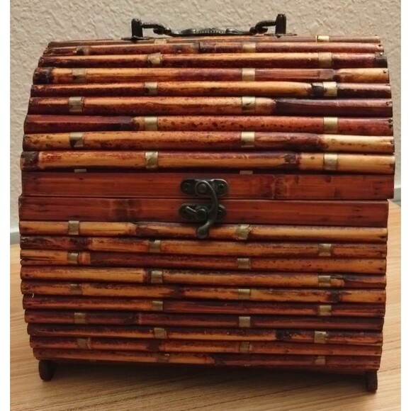 Wooden | Accents | Bamboo Wooden Chest Trinket Box Storage Box X96 ...